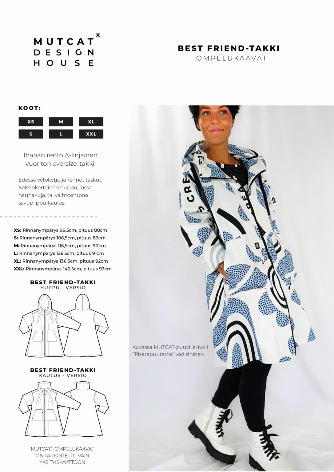 BestFriend-takki paperikaava - MUTCAT Design House